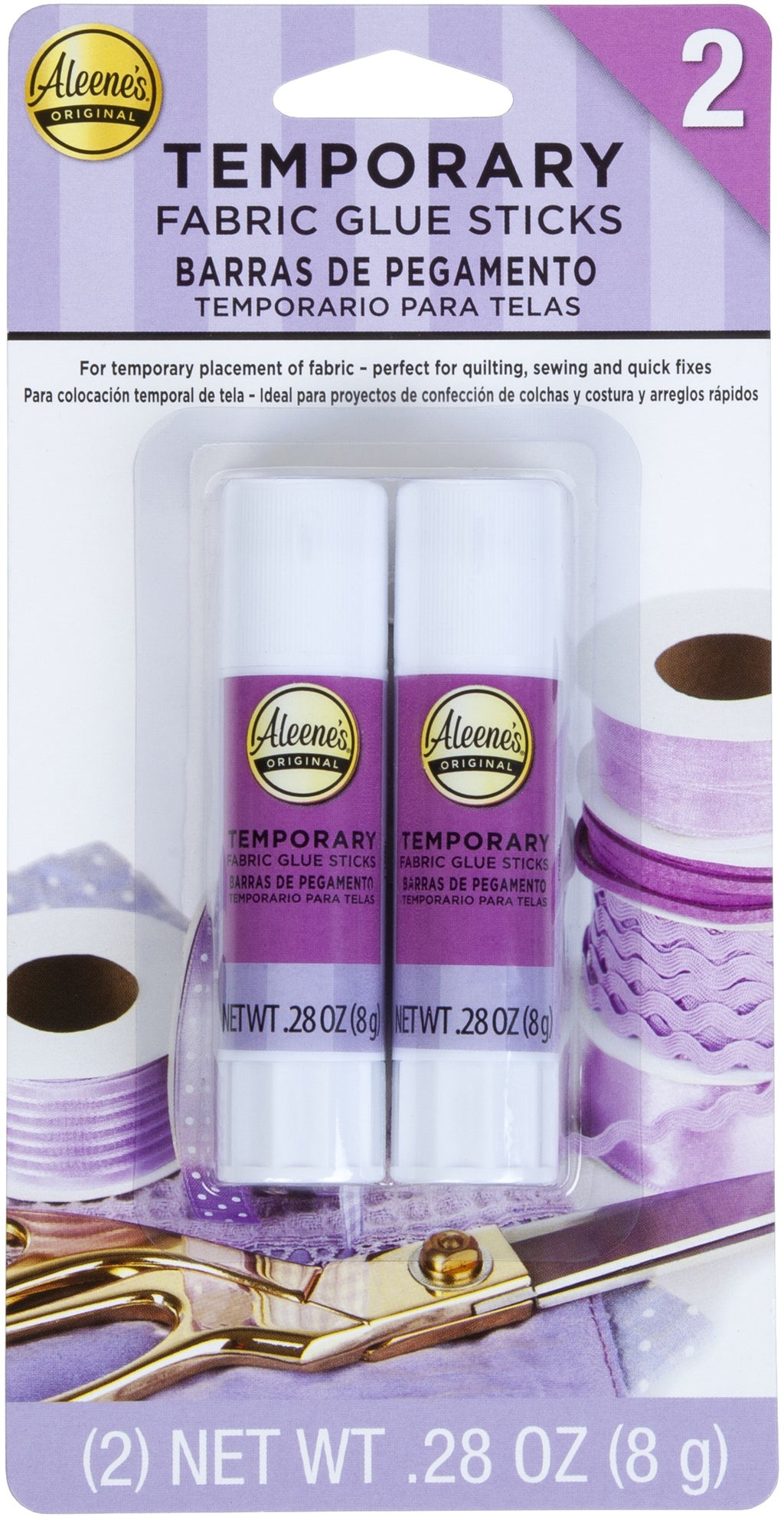 Aleene s Temporary Fabric Glue Sticks 2 Pack .28oz CraftOnline
