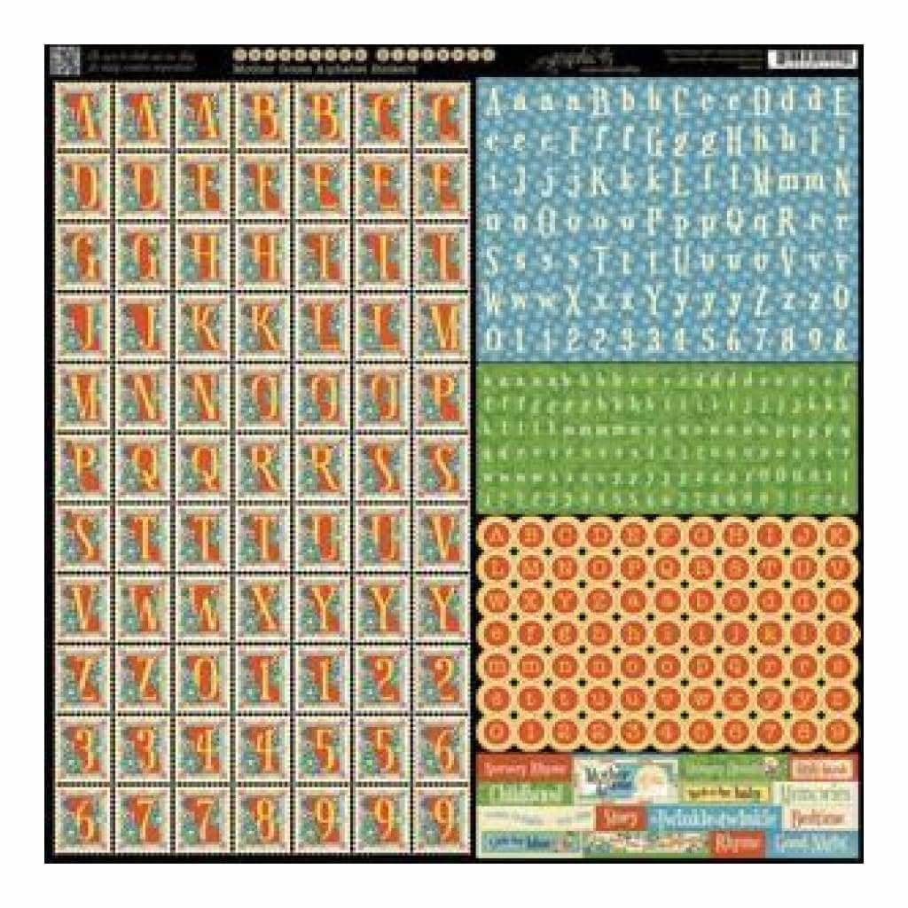 Mother Goose Alphabet 12x12 Cardstock Stickers – CraftOnline
