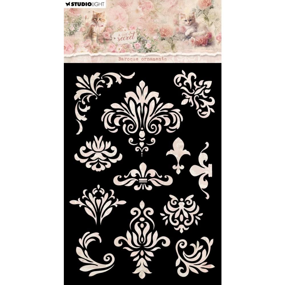 Studio Light A Cat's Secret Stencil 4.13"X5.83" Baroque Ornaments ...