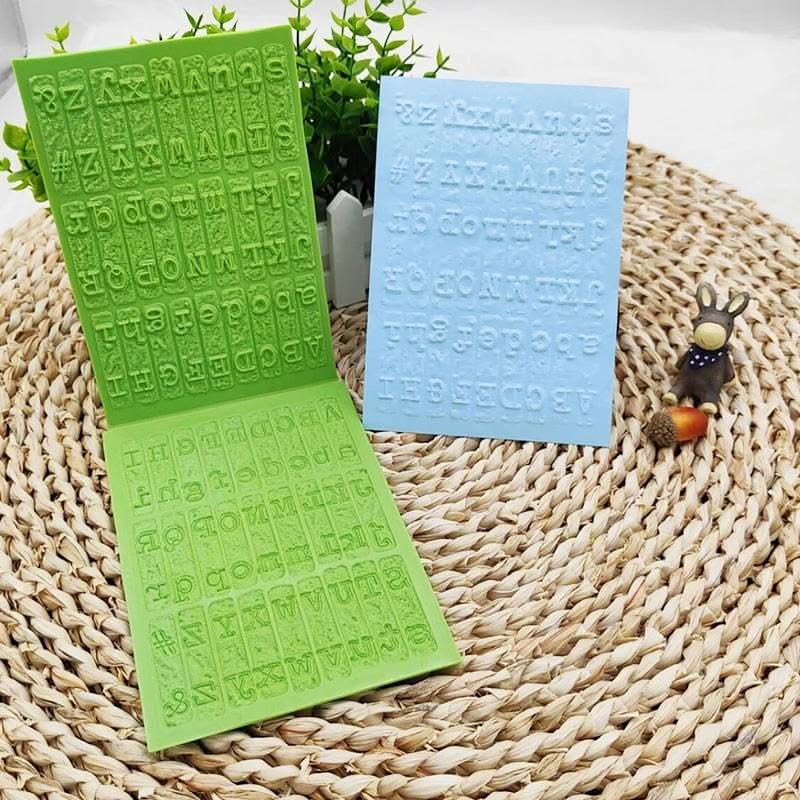 Poppy Crafts 3D Embossing Folder #17 - Rocky Alphabet - Upper & Lower ...