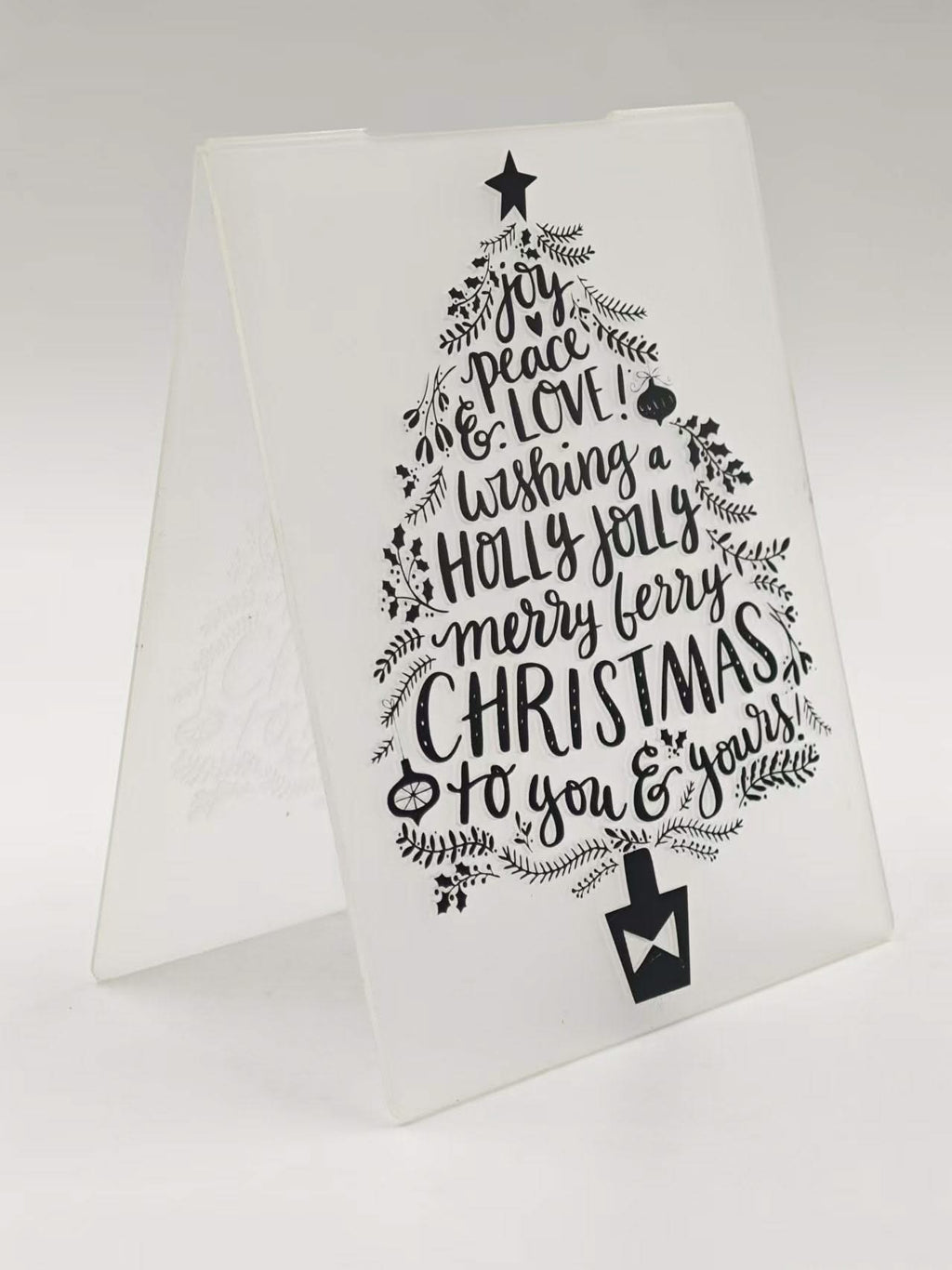 Poppy Crafts Embossing Folder #350 - Merry Berry Christmas Tree ...