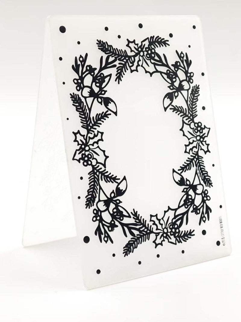 Poppy Crafts Embossing Folder #368 - Holly Frame – CraftOnline