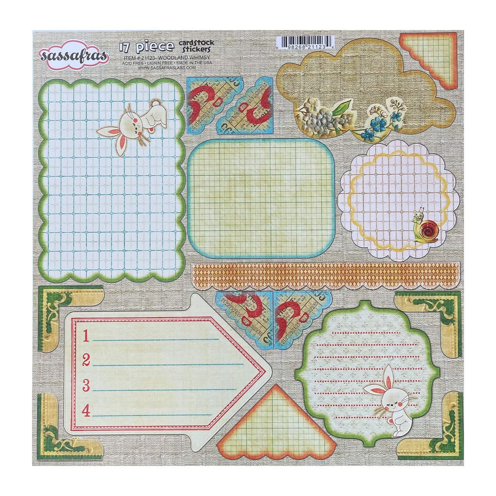 Sassafras Lass 12"x 12" Cardstock Sticker Sheet - Woodland Whimsy ...