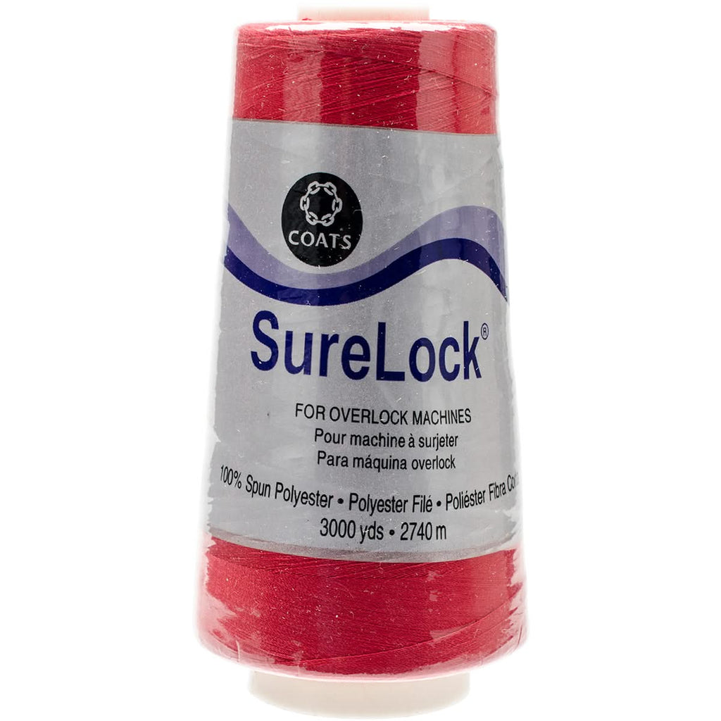 Coats Surelock Overlock Thread 3,000yd - Red* – CraftOnline