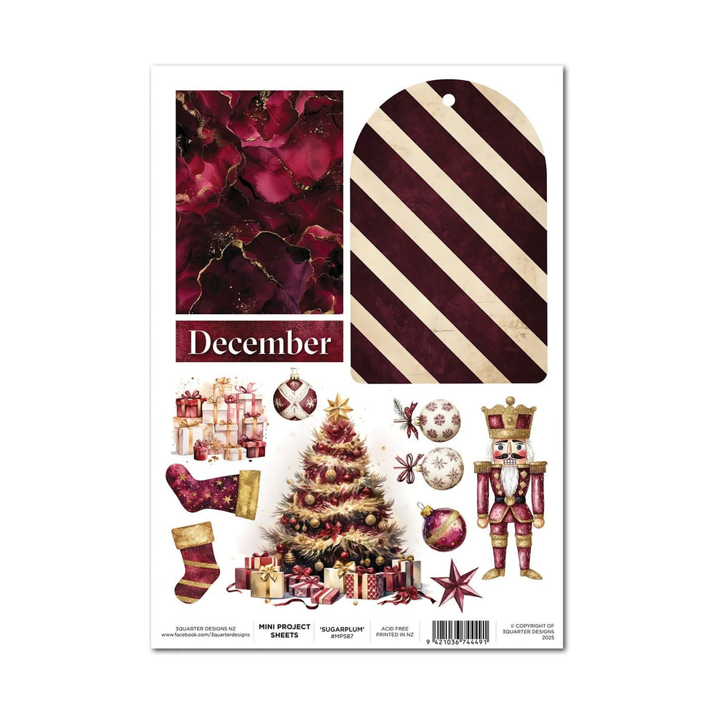 3 Quarter Designs Mini Project Sheet A4 - Sugarplum Wreaths – CraftOnline