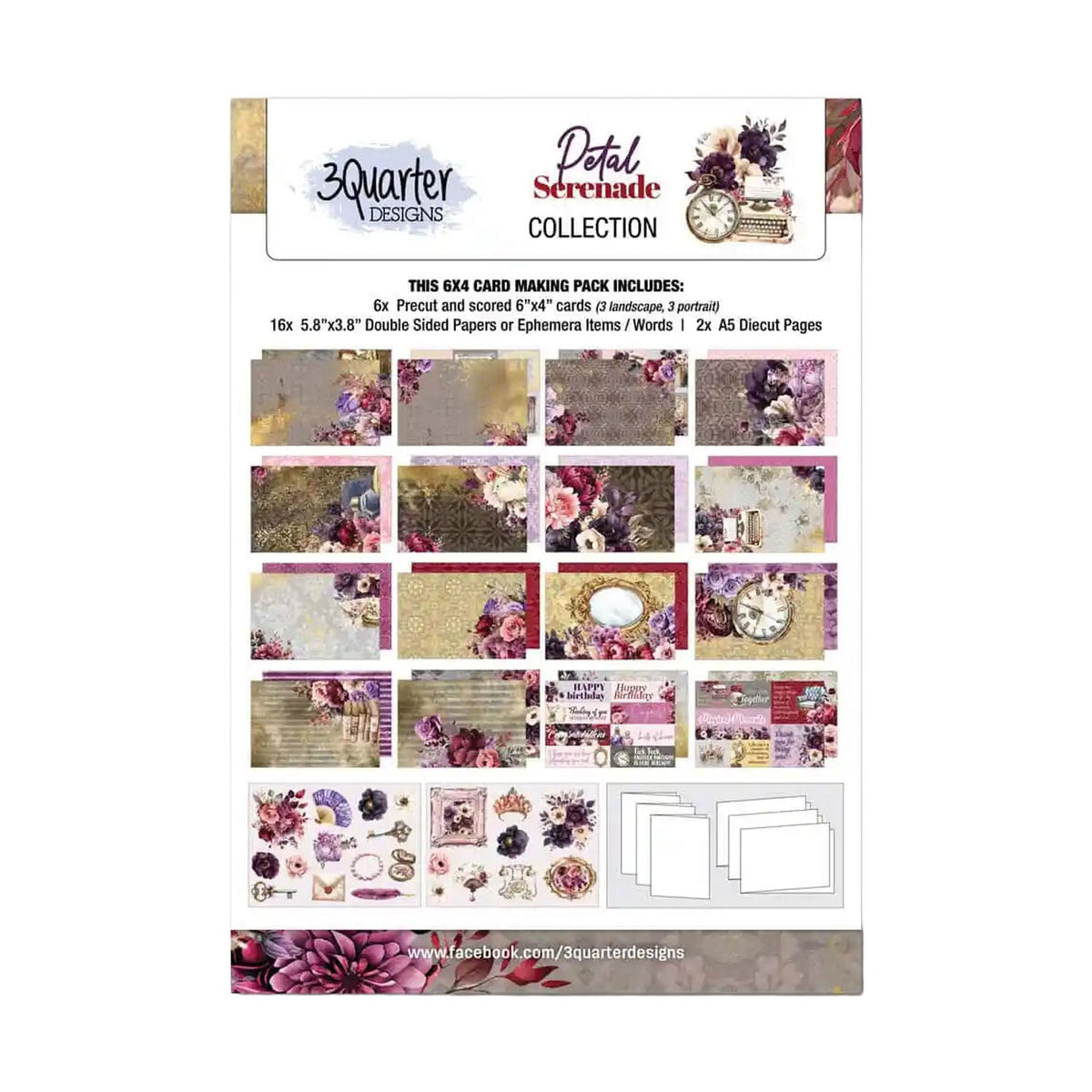 3 Quarter Designs Paper Pack 6" × 4" - Petal Serenade – CraftOnline