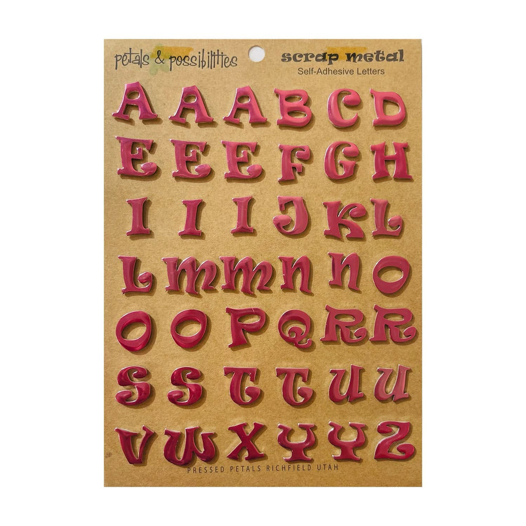 Scrap Metal Petals & Possibilities Mini Letters Green - Self Adhesive ...