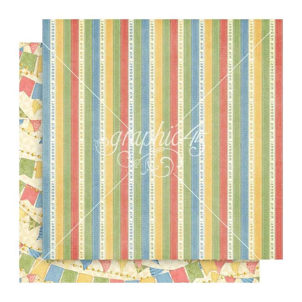 Graphic 45 Hip Hip Hooray Double-Sided Cardstock 12"x 12" - Better Tog ...