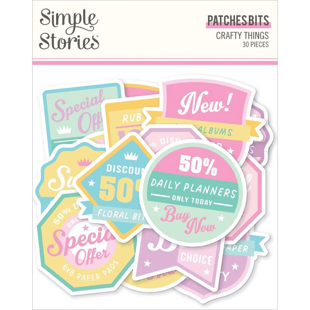 Simple Stories Crafty Things Bits & Pieces 30/Pkg Patches* – CraftOnline