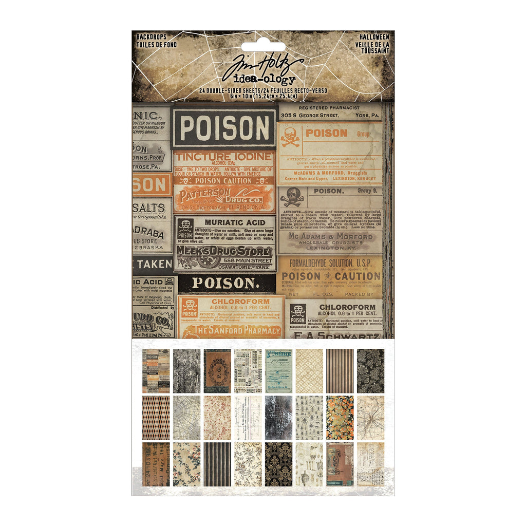 Tim Holtz Idea-Ology Backdrops Double-Sided Cardstock 6"X10" 24/Pkg Ha ...