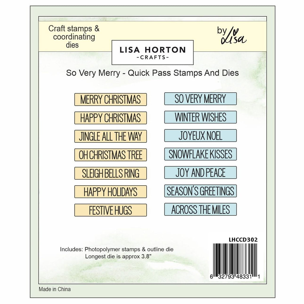 Lisa Horton Crafts Stamps And Dies Set So Very Merry - Quick Pass ...