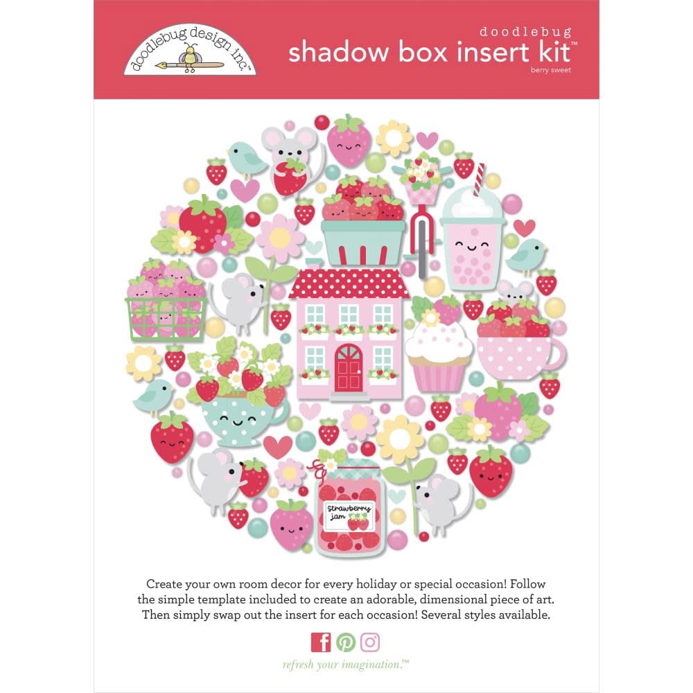 Doodlebug Design Shadow Box Insert Kit Berry Sweet – CraftOnline