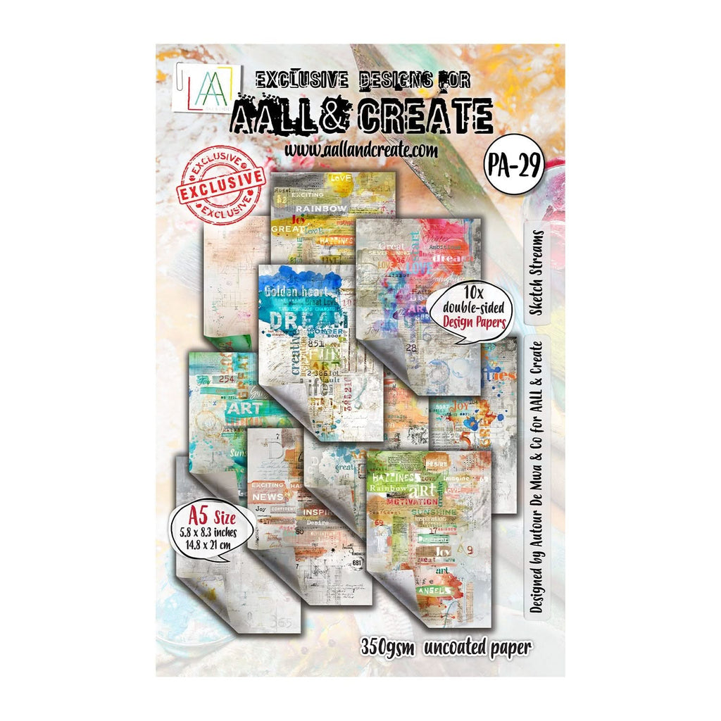 Aall & Create A5 Design Paper 10 Pack #29 - Sketch Dreams – CraftOnline