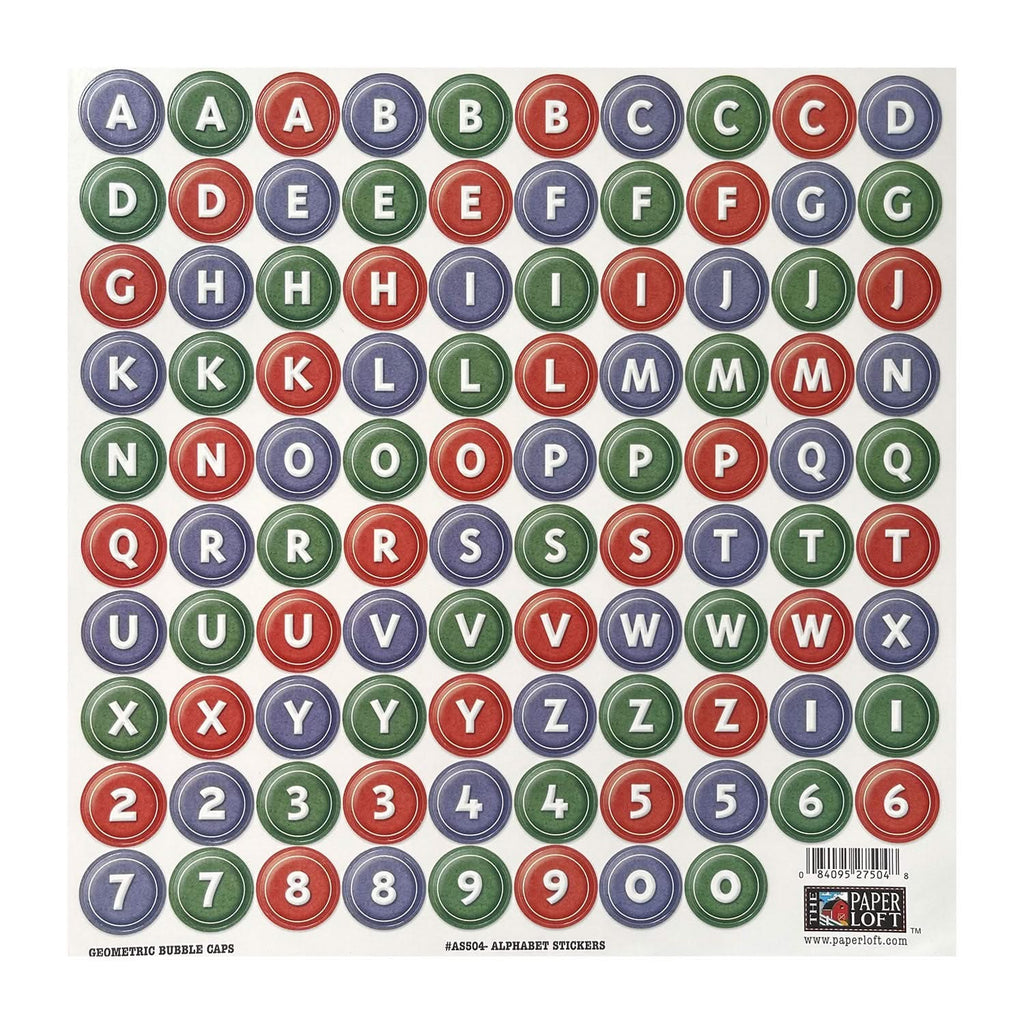 The Paper Loft 12"x 12" Cardstock Alphabet Stickers - Geometric Bubble ...