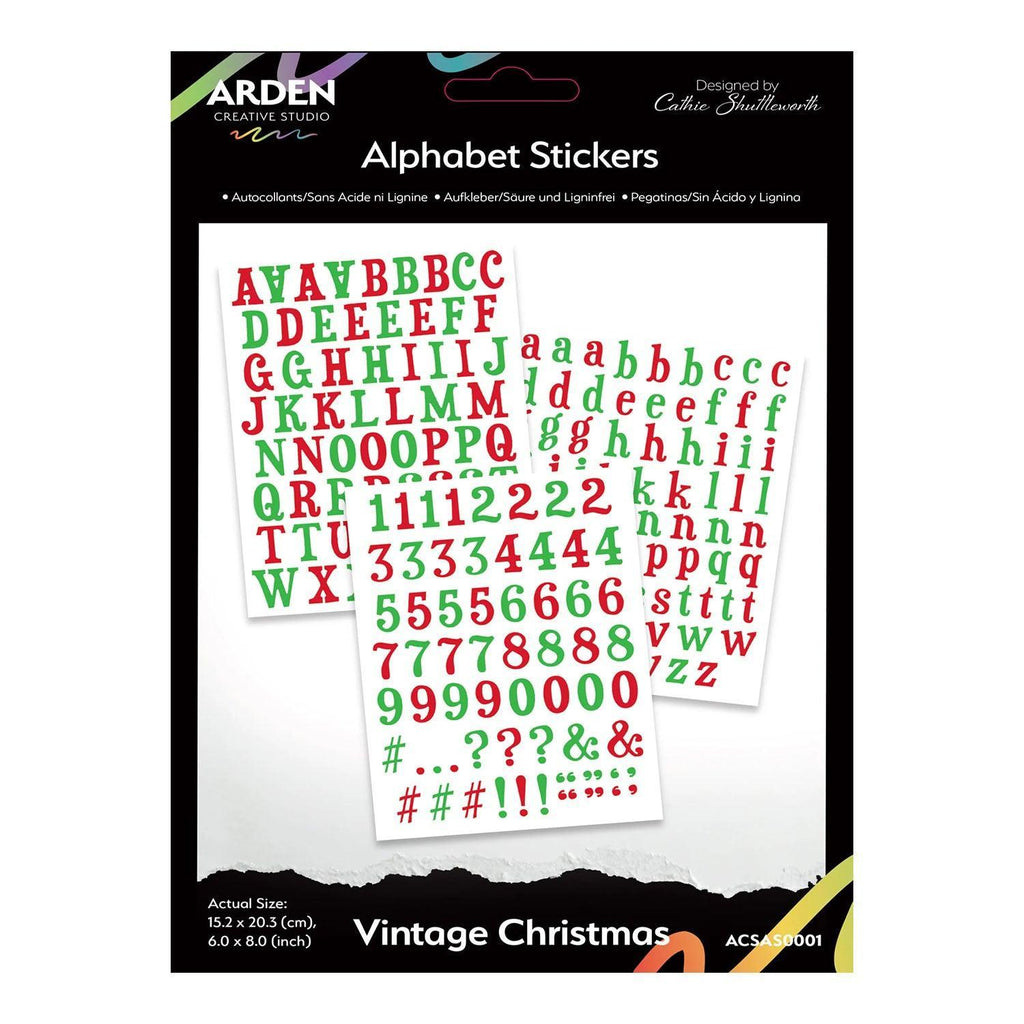 Arden Creative Studio Vintage Christmas Alphabet Stickers – CraftOnline