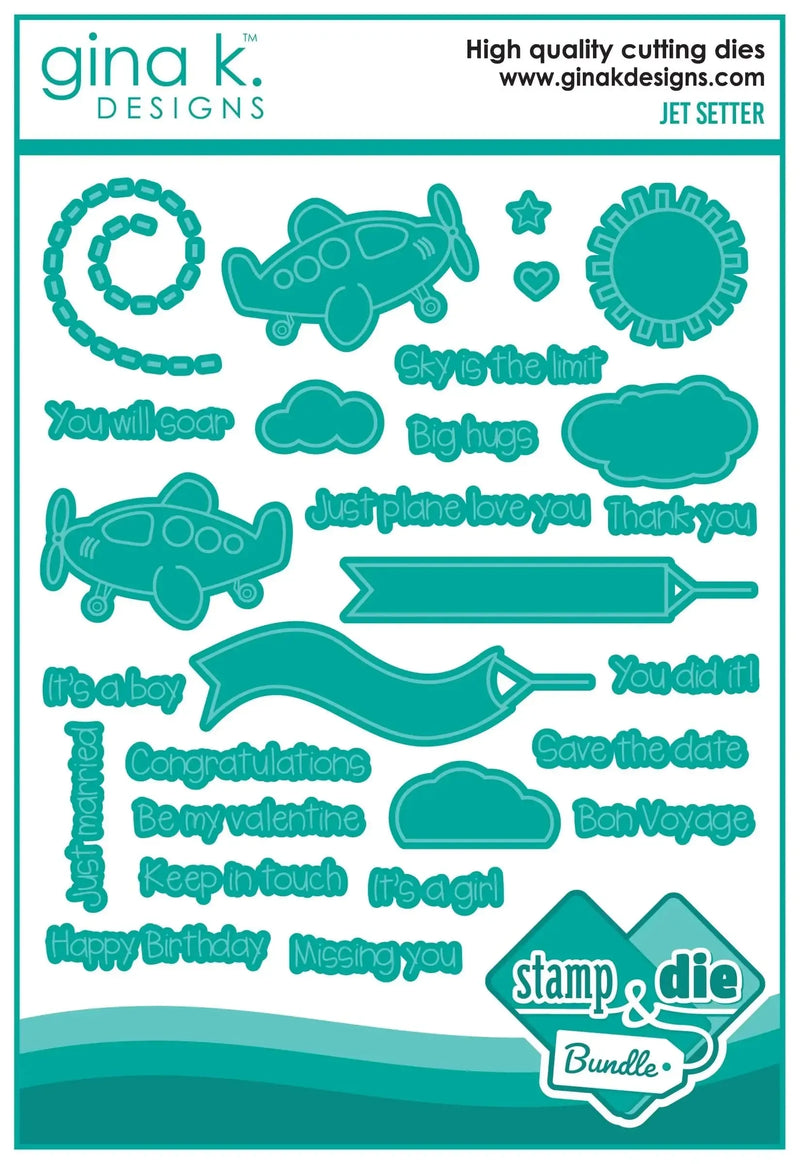 Gina K Designs Stamp & Die Set - Jet Setter – CraftOnline