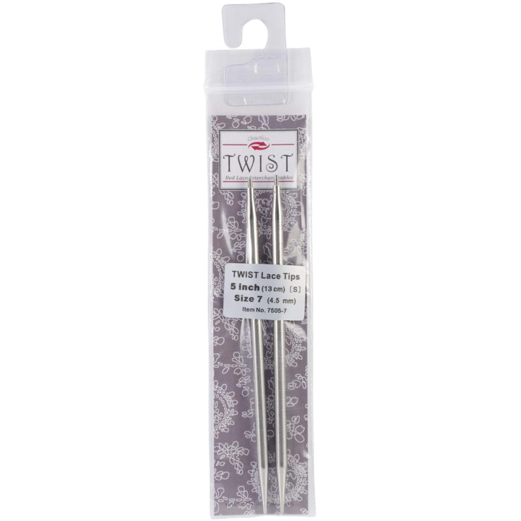 ChiaoGoo TWIST Stainless Steel Lace Tip - 5" (13cm) [S] US 7 (4.5mm ...