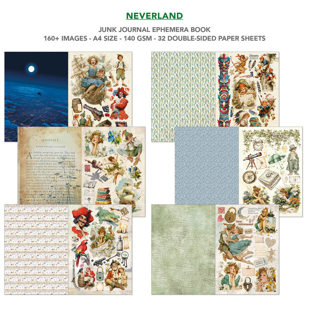 Ciao Bella Neverland A4 Junk Journal Ephemera Book | CraftOnline