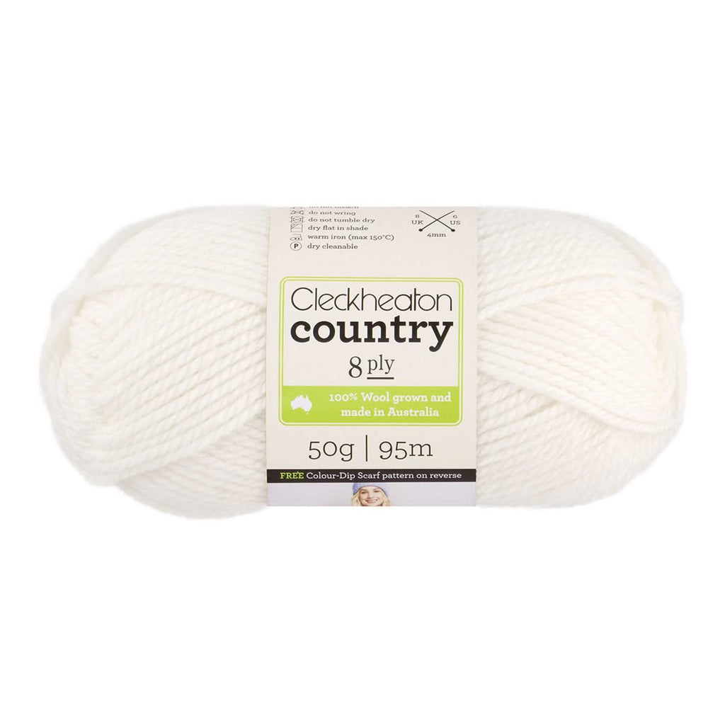 Cleckheaton Country Yarn 8ply 50g - White – CraftOnline