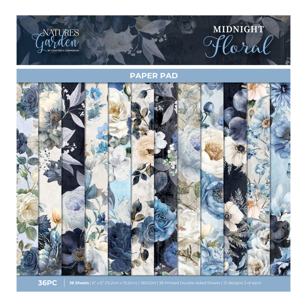 Crafter’s Companion Midnight Floral 6x6 Paper Pad | CraftOnline