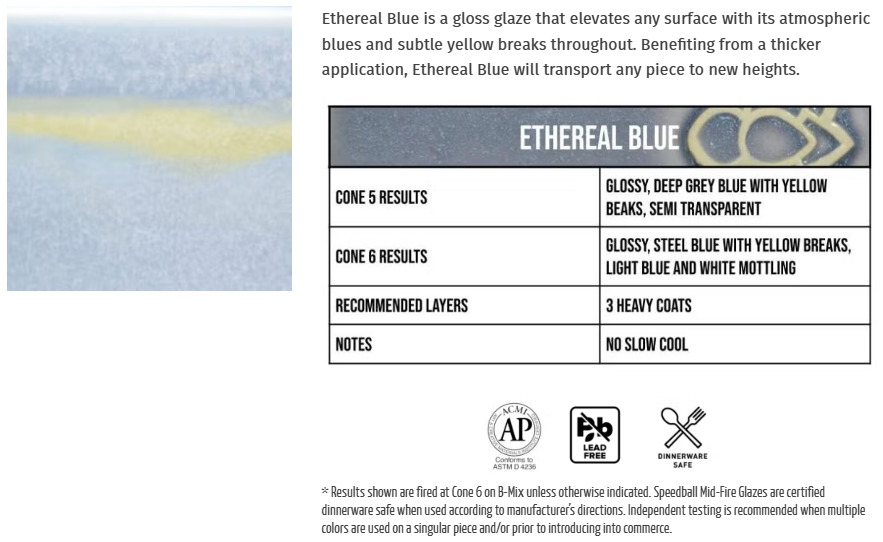 Speedball Mid-Fire Glaze 473ml - Ethereal Blue – CraftOnline
