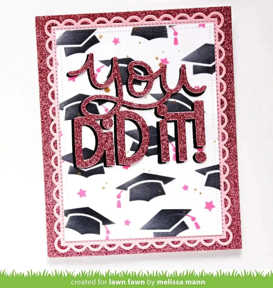 Lawn Fawn Clippings Stencils - Background Graduation Caps – CraftOnline