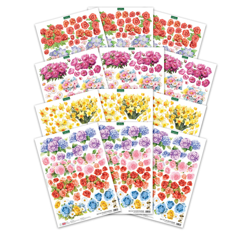 Katy Sue Designs Die Cut Decoupage Bumper Bouquets 12pk | CraftOnline