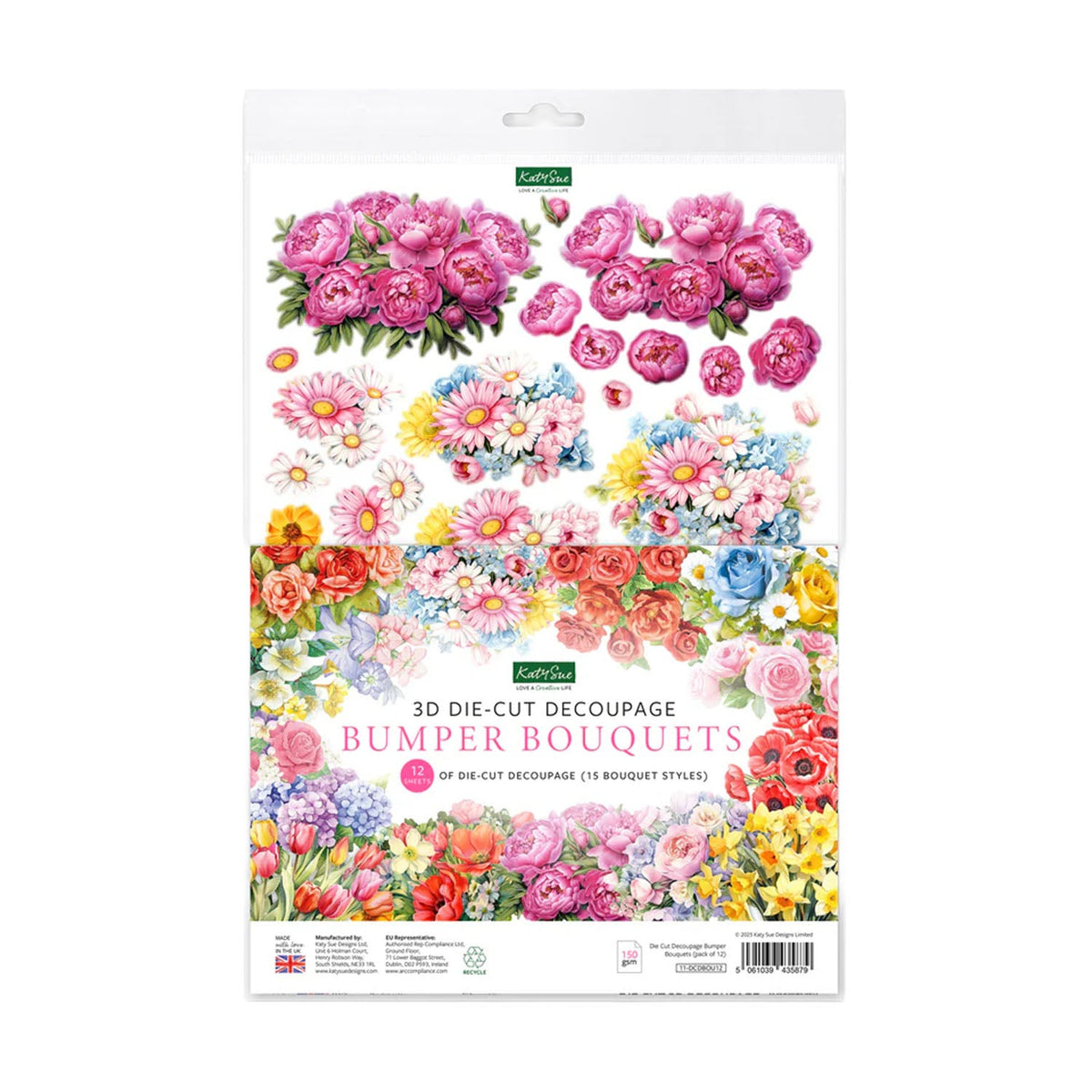 Katy Sue Designs Die Cut Decoupage Bumper Bouquets 12pk | CraftOnline