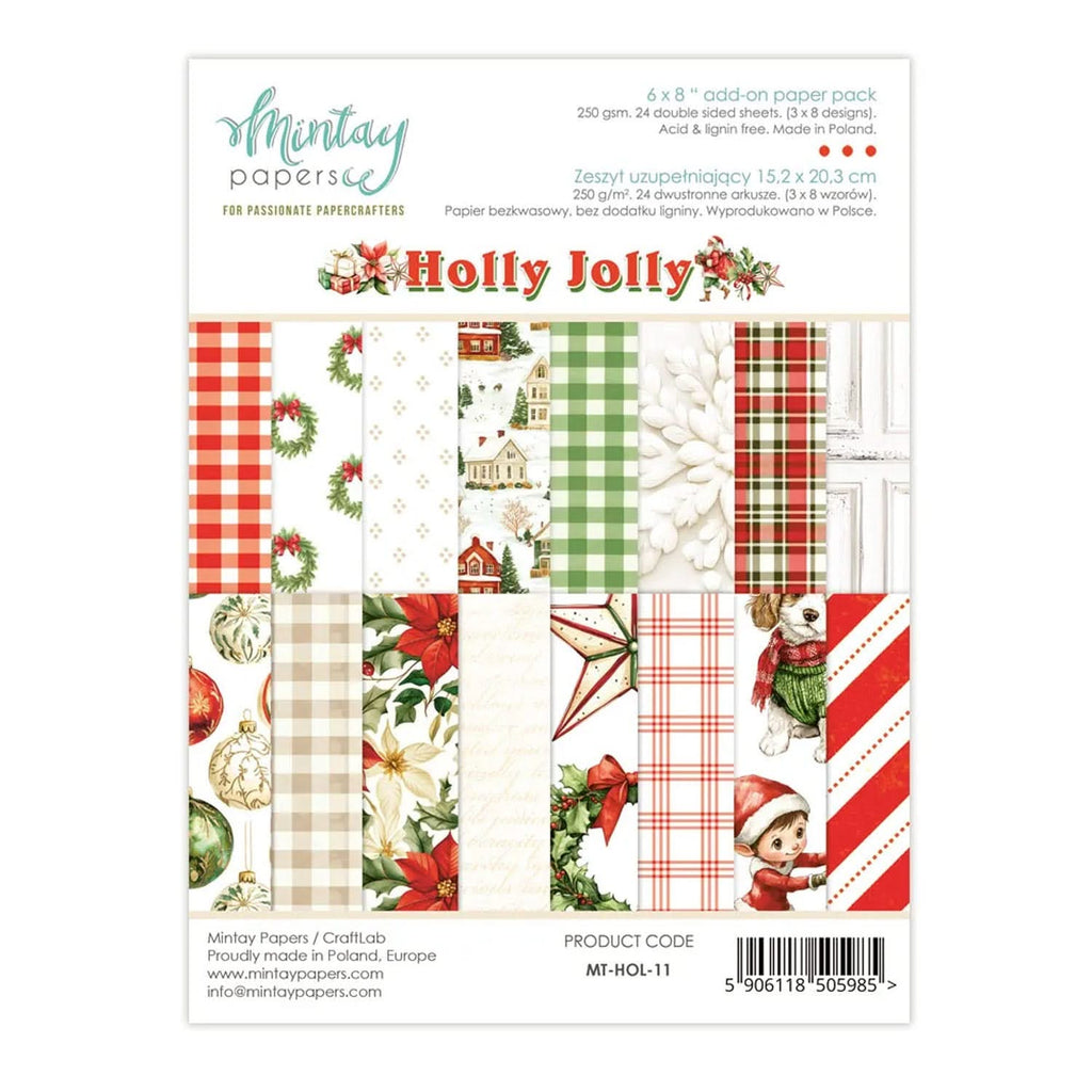 Mintay Add-On Paper Pack 6"x 8" - Holly Jolly – CraftOnline