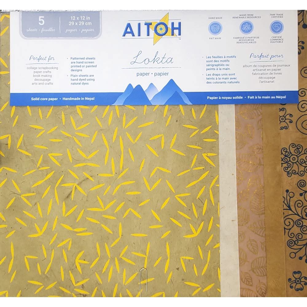 Aitoh Lotka Paper Pack 8.5"X11" 5/Pkg - Natural* – CraftOnline