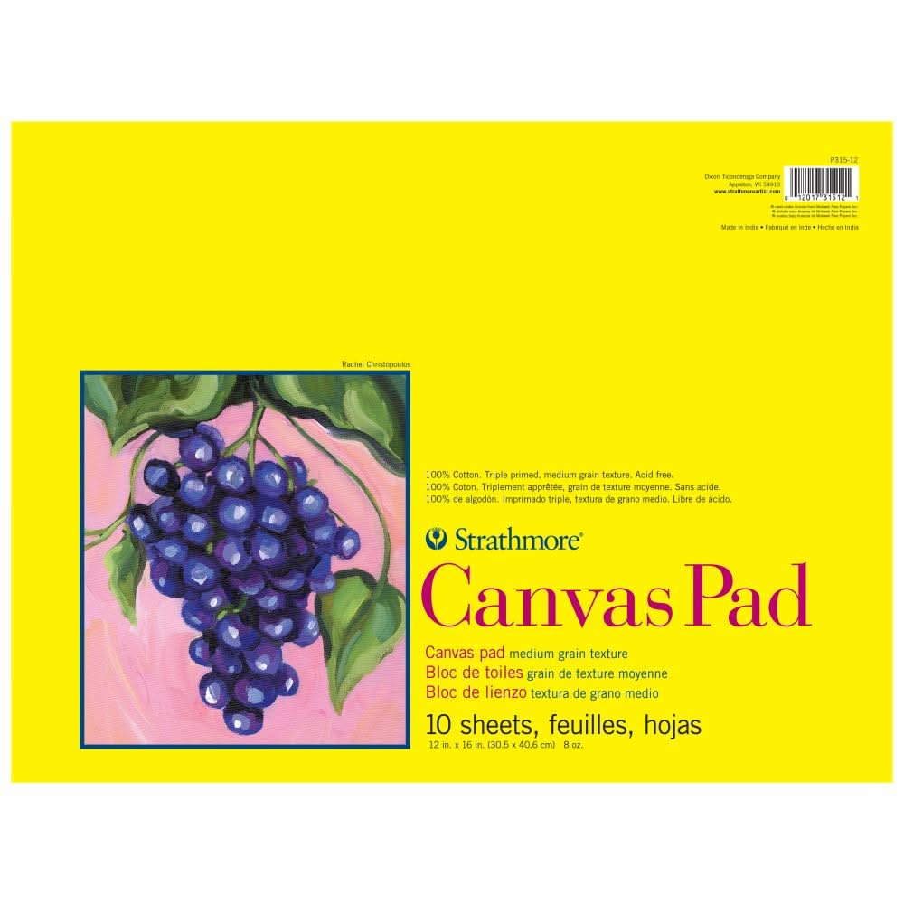Strathmore 300 Series Canvas Pad 12"X16" 10 Sheets, Tape Bound ...
