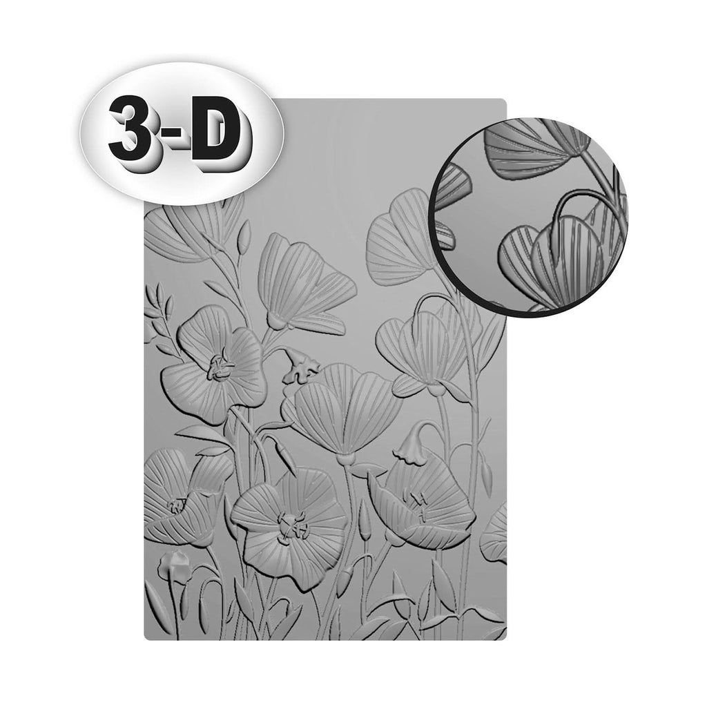 Poppy Crafts 3D Embossing Folder #166 - Poppies – CraftOnline