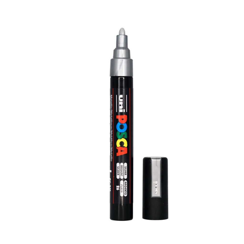 POSCA Medium Bullet Tip Paint Marker Pen PC-5M - Metallic Silver ...