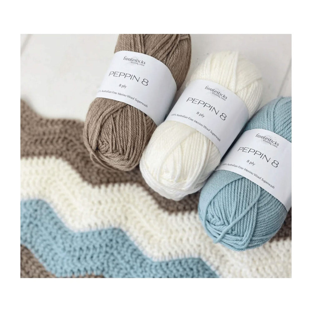 Fiddlesticks Peppin 8ply Fine Merino Wool 50g - White – CraftOnline