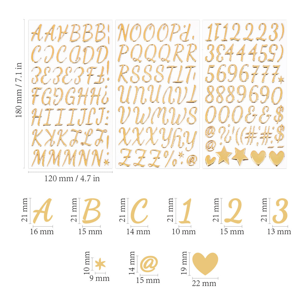 Poppy Crafts Alphabet Fancy Gold Puffy Stickers | CraftOnline