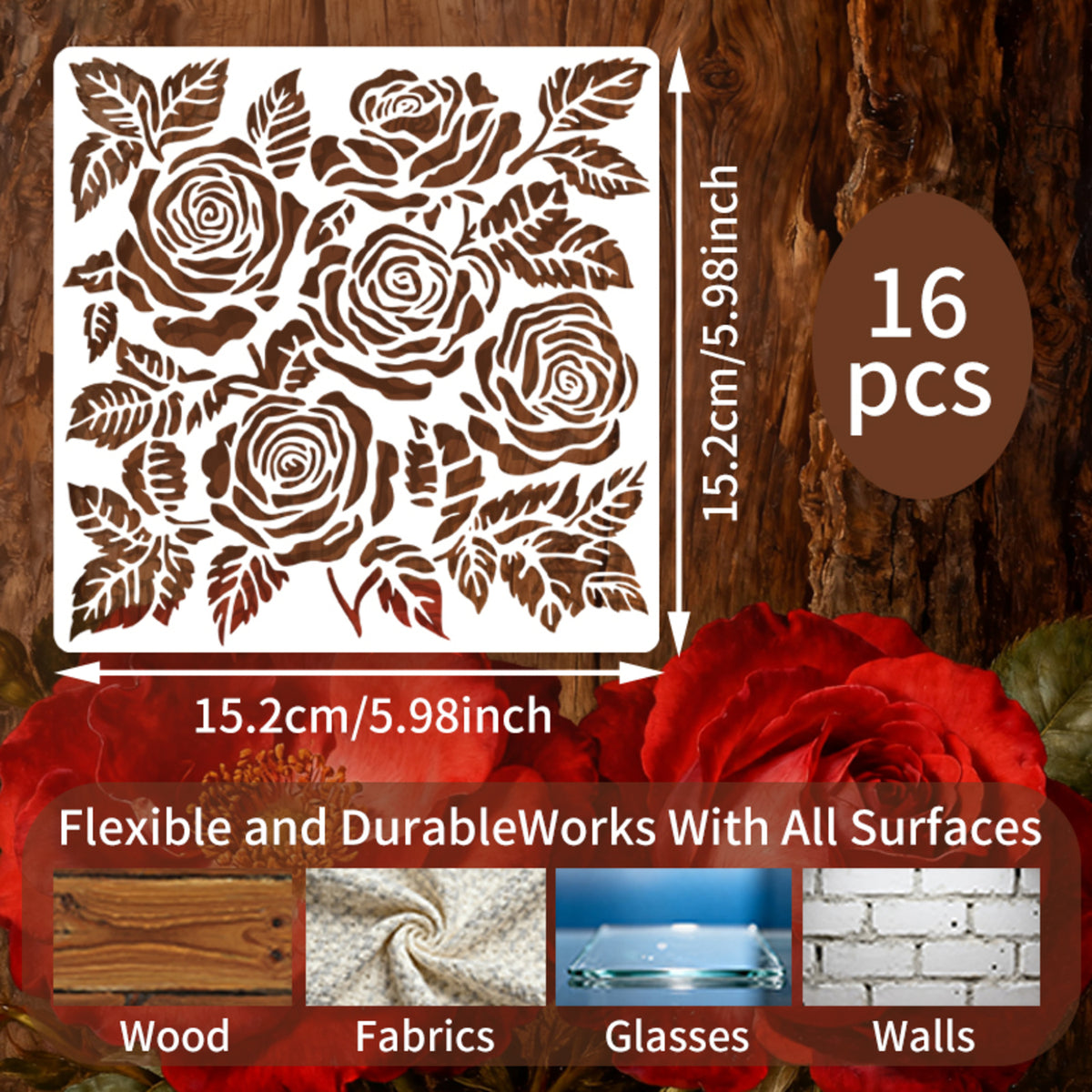 Poppy Crafts Texture Squares Stencil Kit #133 | CraftOnline