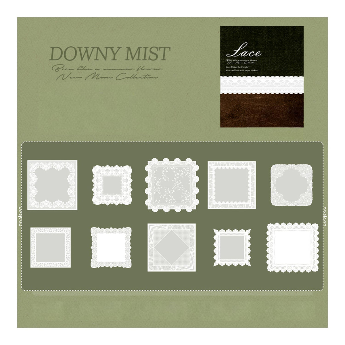 Poppy Crafts Lace Frames Vellum Stickers Downy Mist | CraftOnline