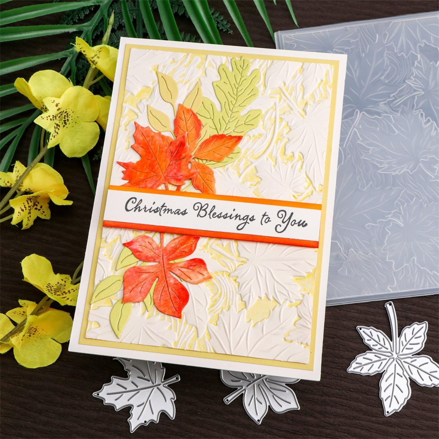 Poppy Crafts 3D Embossing Folder #202 - Maple Leaves – CraftOnline
