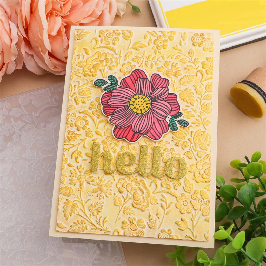 Poppy Crafts 3D Embossing Folder #209 - Teal Floral – CraftOnline