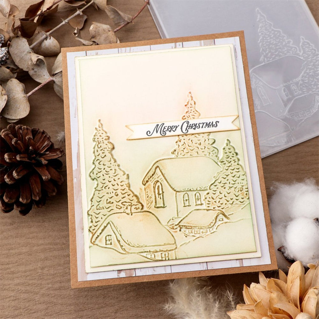 Poppy Crafts 3D Embossing Folder #218 - Winter Village – CraftOnline