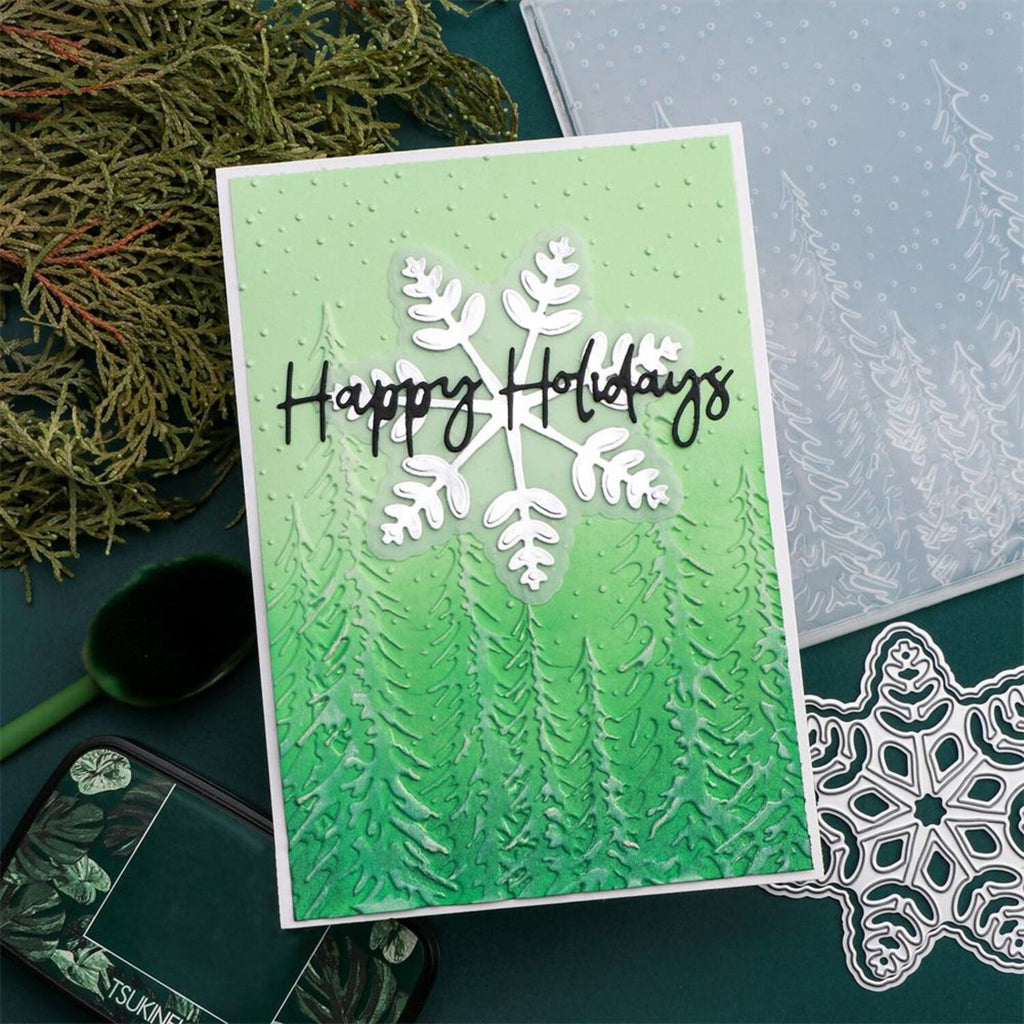 Poppy Crafts 3D Embossing Folder #222 - Winter Pines – CraftOnline