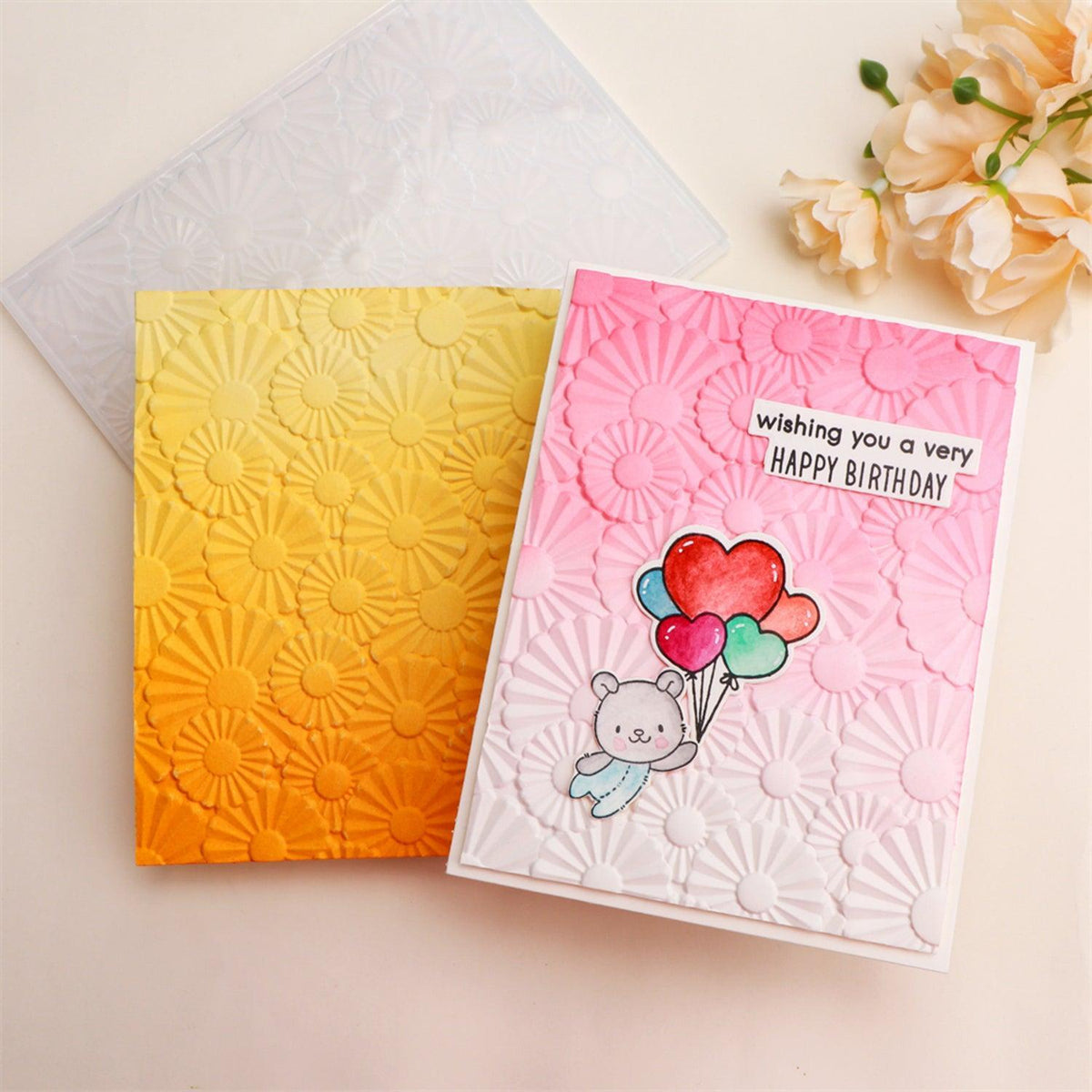 Poppy Crafts 3D Embossing Folder #236 - Floral Circles – CraftOnline