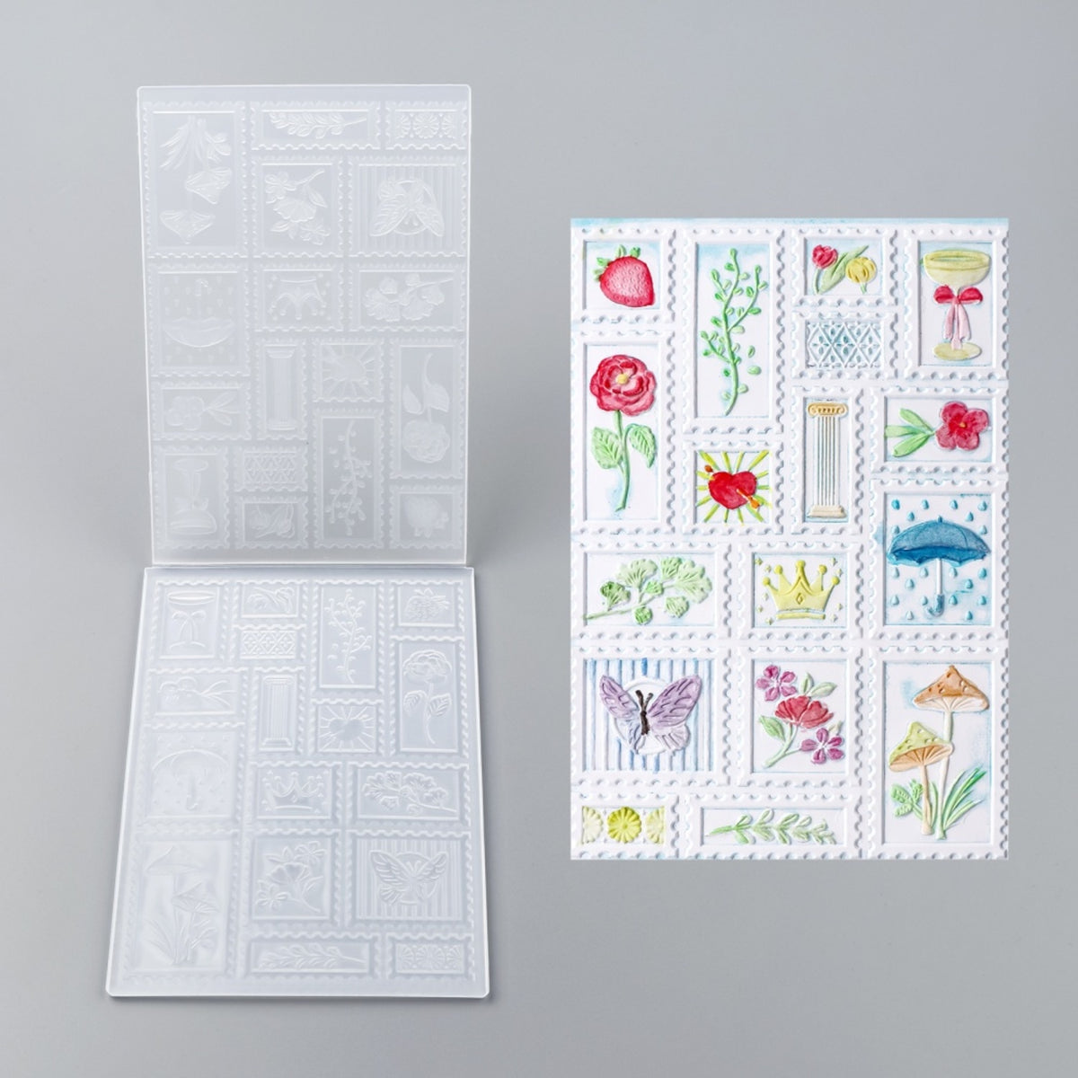 Poppy Crafts 3D Embossing Folder #280 - Vintage Postage – CraftOnline