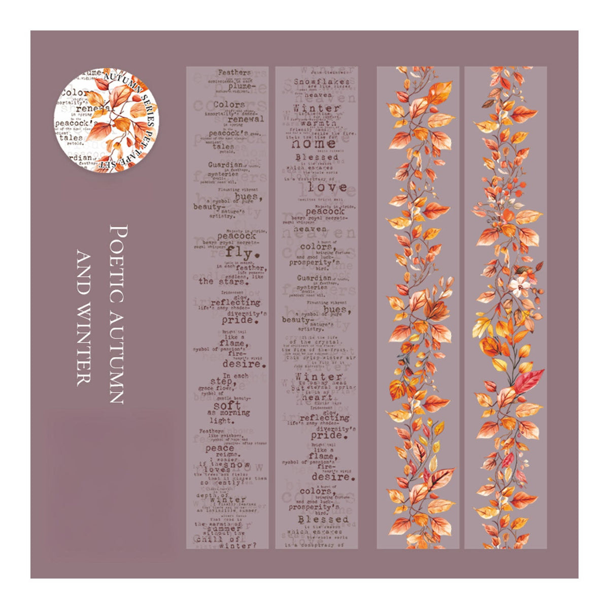Poppy Crafts Autumn Series PET Sticker Roll - Poetic Autumn & Winter ...