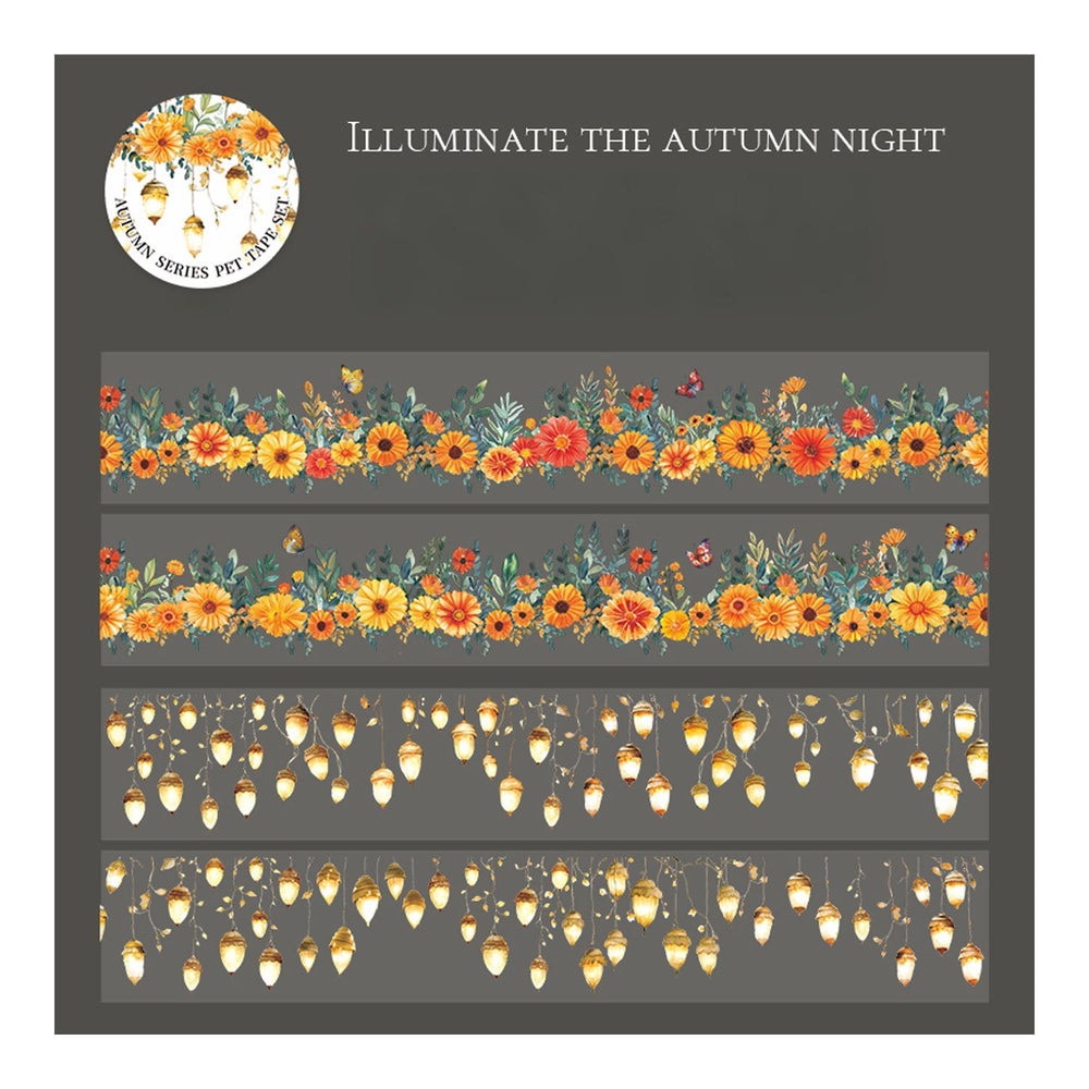 Poppy Crafts Autumn Series PET Sticker Roll - Illuminate the Autumn Ni ...