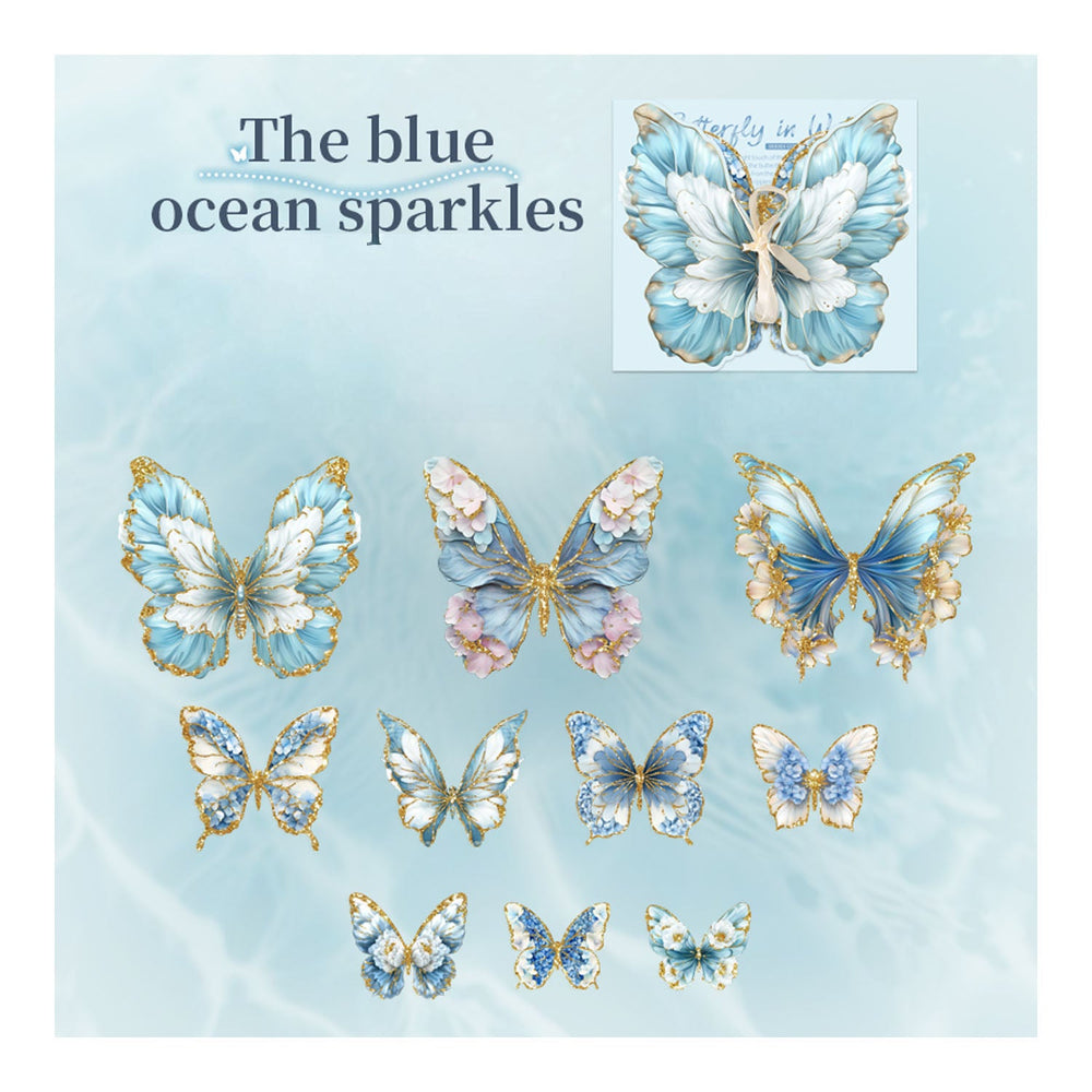 Poppy Crafts Butterfly Stickers - The Blue Ocean Sparkles – CraftOnline