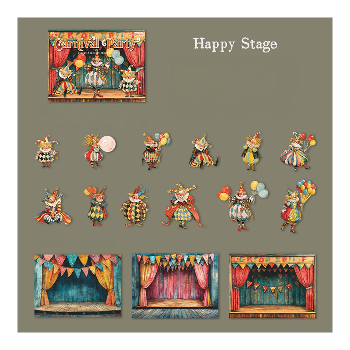 Poppy Crafts Carnival Party Sticker Kit Happy Stage | CraftOnline