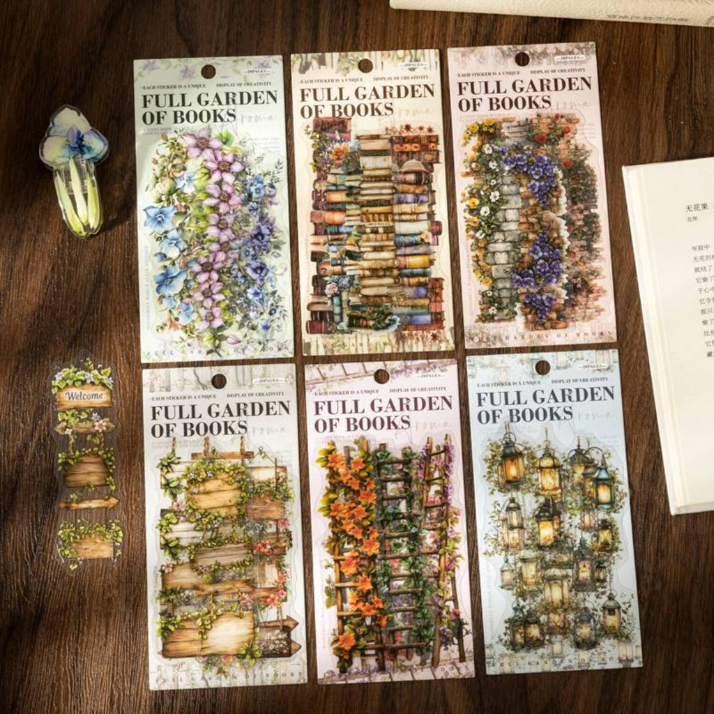 Poppy Crafts Full Garden of Books PET Stickers - Plaque Hanging Down ...