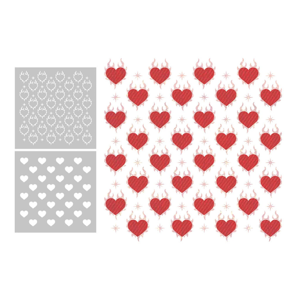 Poppy Crafts Layering Stencil Kit #113 - Flaming Hearts – CraftOnline
