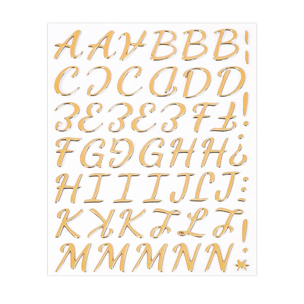Poppy Crafts Alphabet Fancy Gold Puffy Stickers | CraftOnline